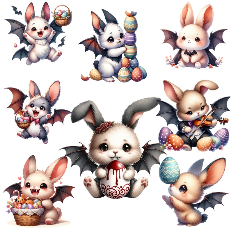 Gothic Easter Clipart Vampire Bunny PNG Dark Easter Designs ,bloody ...