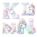 Cute Unicorn Png Alphabet Kawaii Unicorn PNG Rainbow Pastel Magic ...