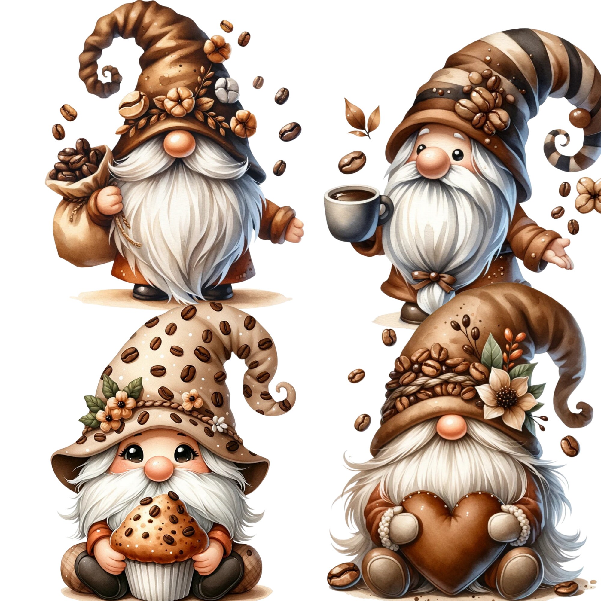 Gnome Coffee Clipart Bundle Coffee Lover Gift ,gnomes Sublimation ...