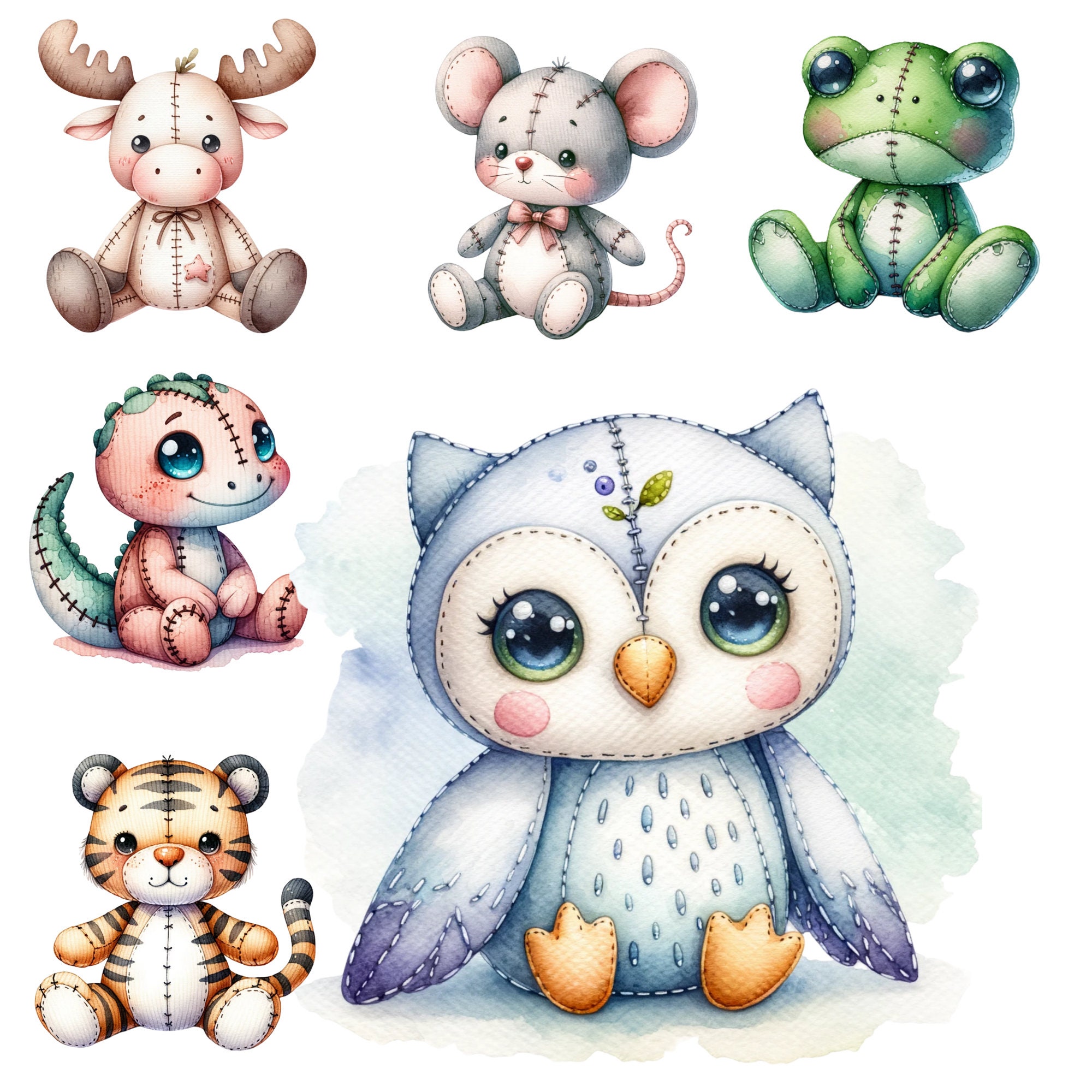 Baby Woodland Animal Clipart Bundle Set Png Collection Perfect for ...