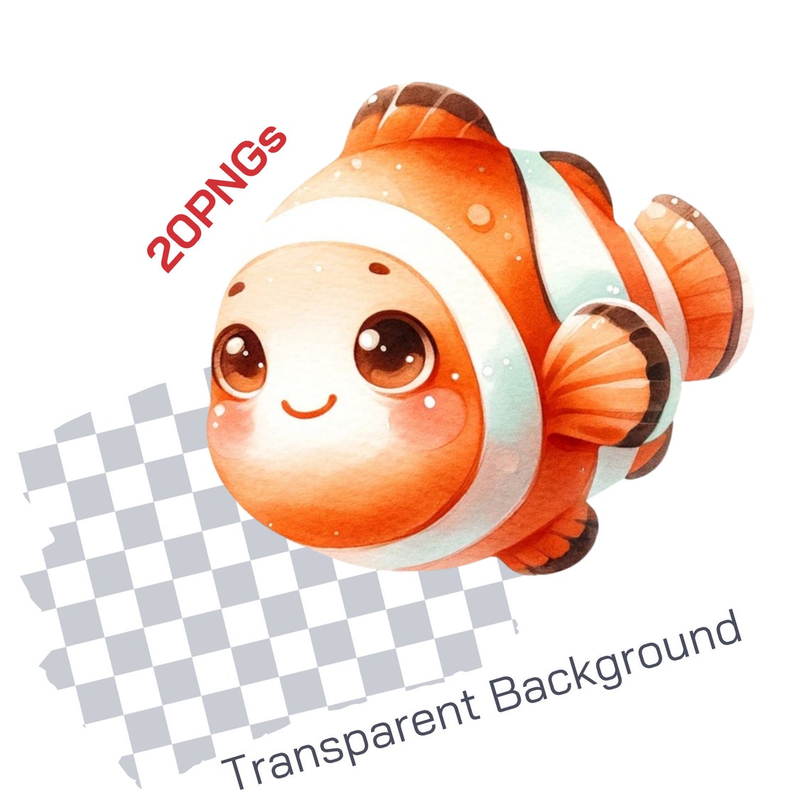 Cute Ocean Clipart Collection Adorable Under the Sea Animals PNG Whales ...