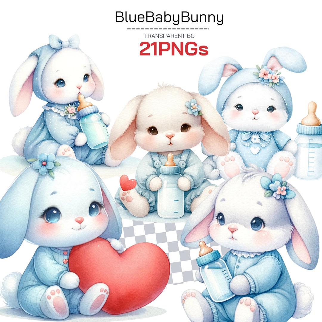 Cute Rabbit and Bunny Clipart Collection - Watercolor Bunny PNG ...