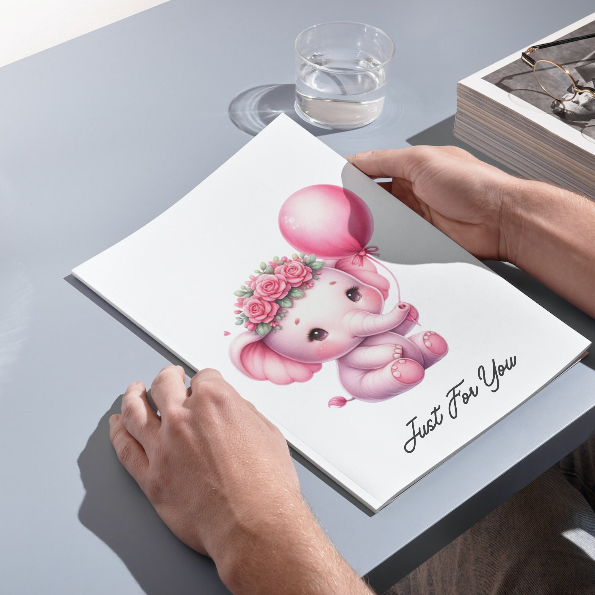 Pink Baby Elephant Clipart Adorable Safar-jungle Nursery PNG, Cute Pink ...