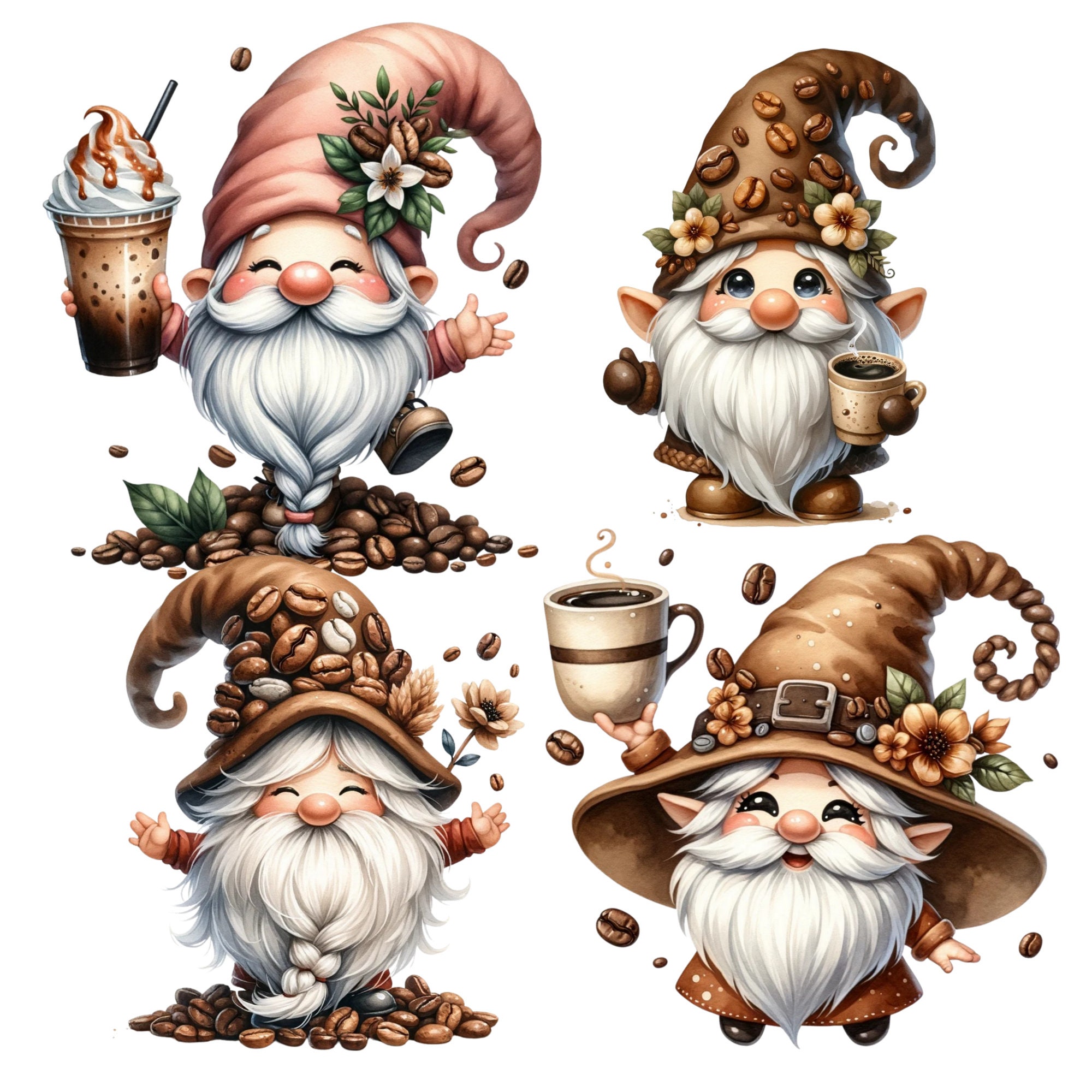 Gnome Coffee Clipart Bundle Coffee Lover Gift ,gnomes Sublimation ...