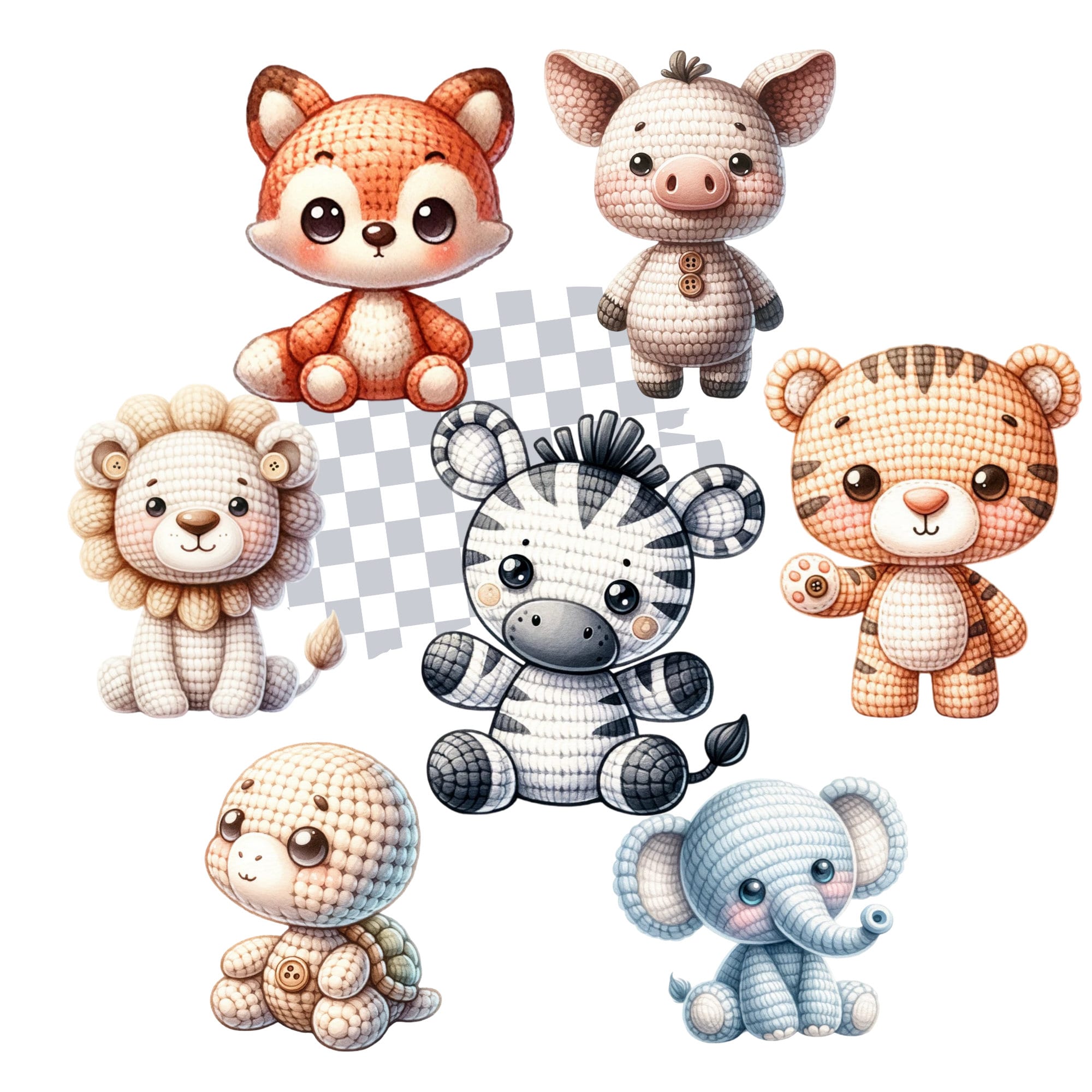 Safari Baby Animals Clipart Collection | Jungle Animals PNG for Nursery ...