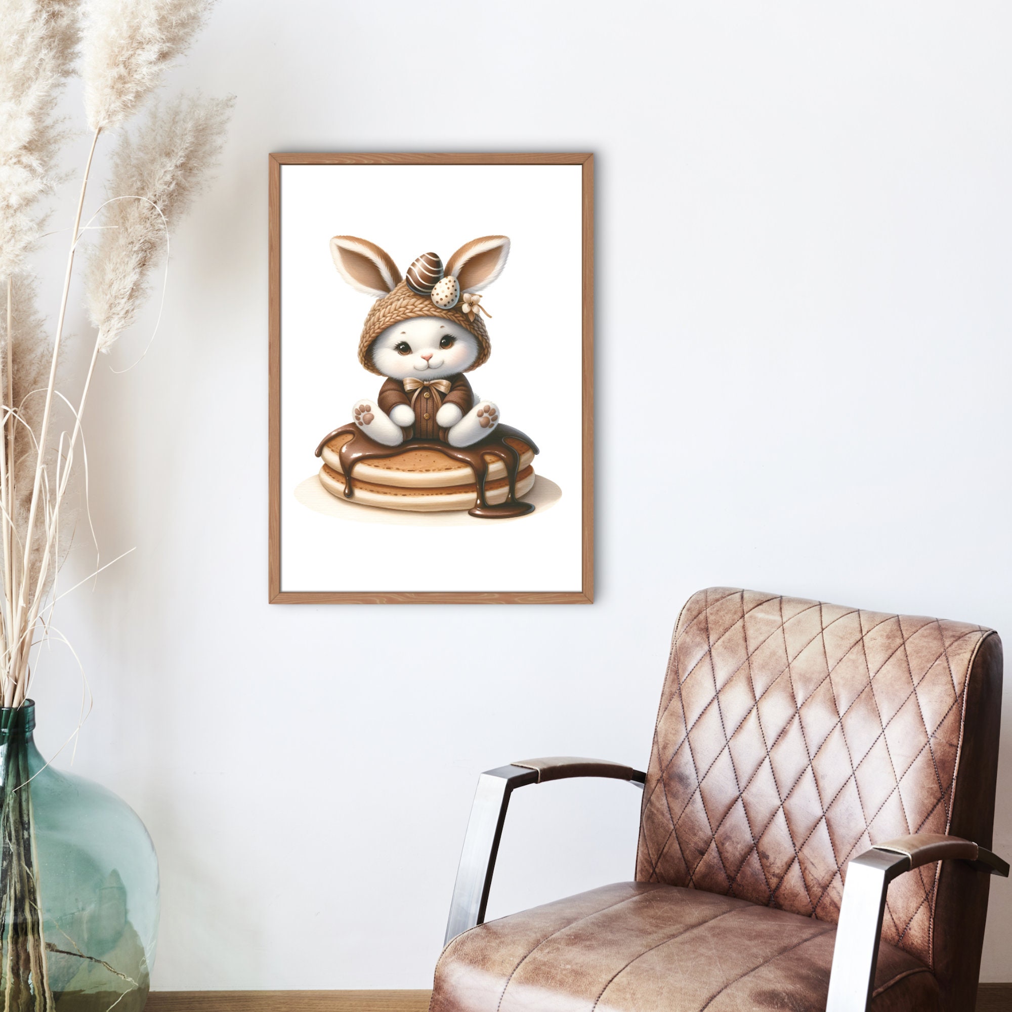 Cute Easter Bunny & Chocolate Eggs Clipart - Watercolor Rabbits With ...