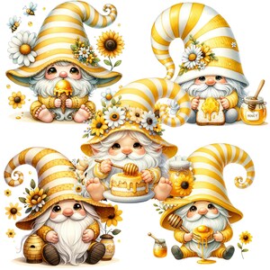 Bumble Bee Gnome Clipart Collection Cute Gardening Gnomes PNG Spring ...