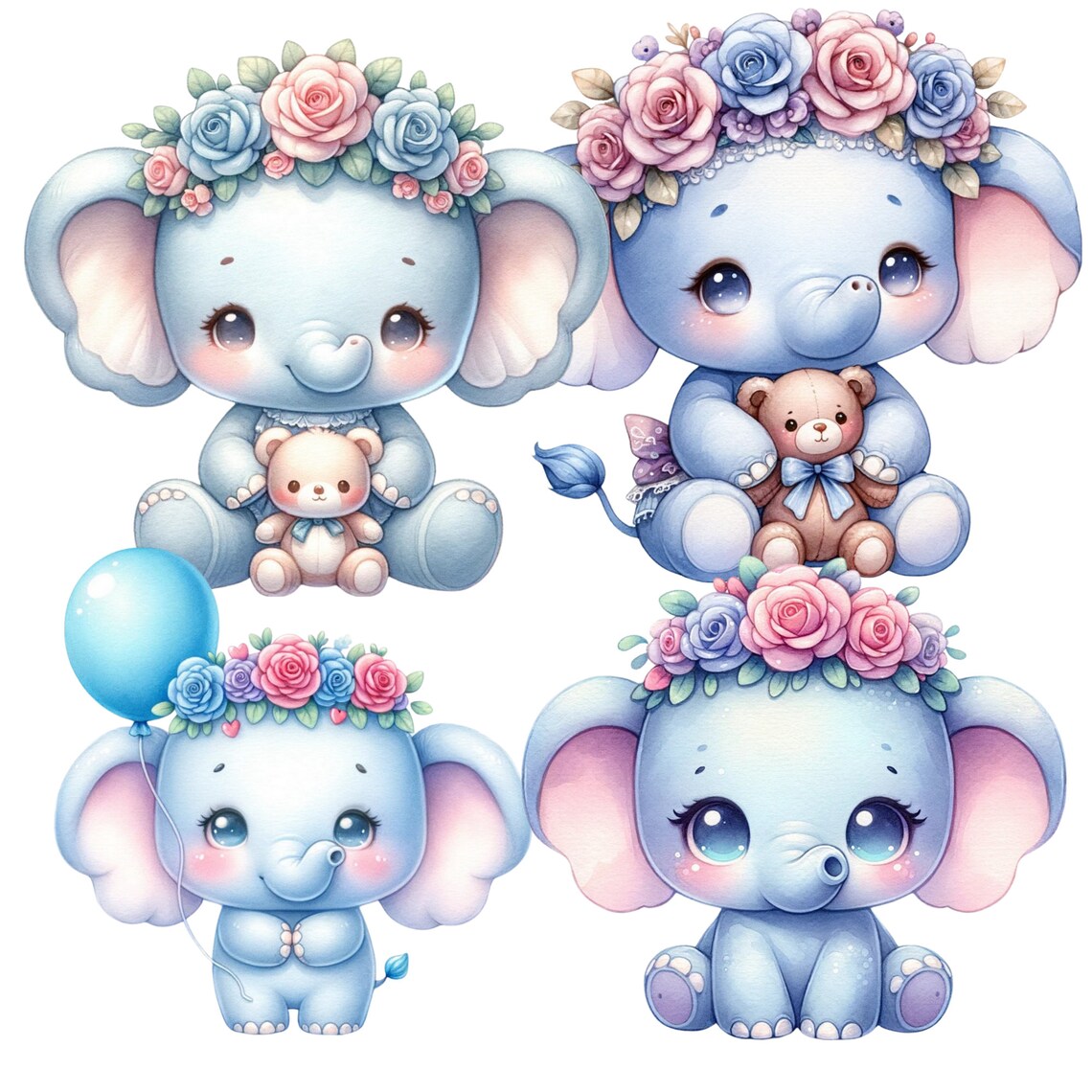 Baby Elephant Png Animals Clipart Cute Elephant Safari Nursery Decor ...