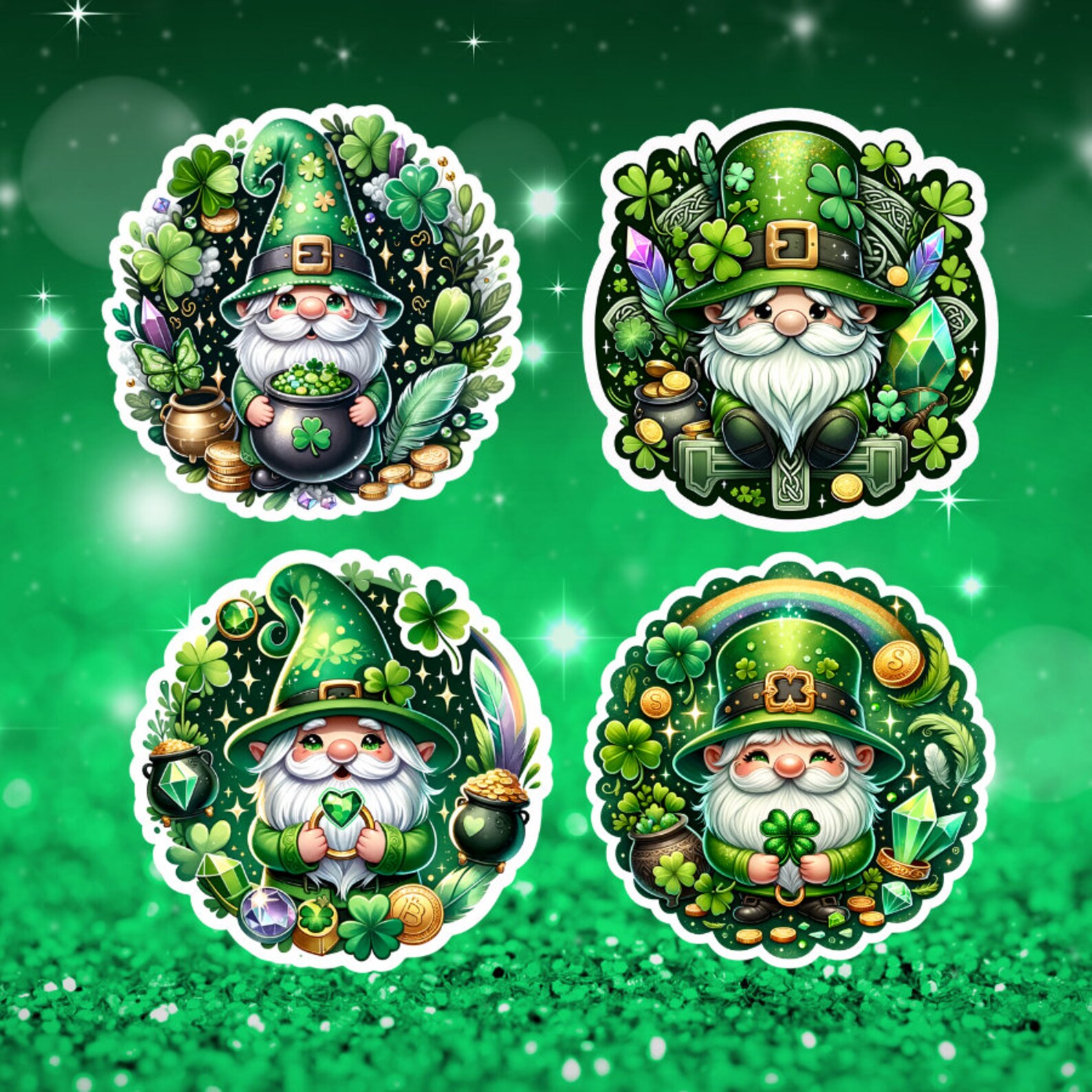 St. Patrick's Day Irish Gnome Clipart Png-spring Gnome Clipart Bundle ...