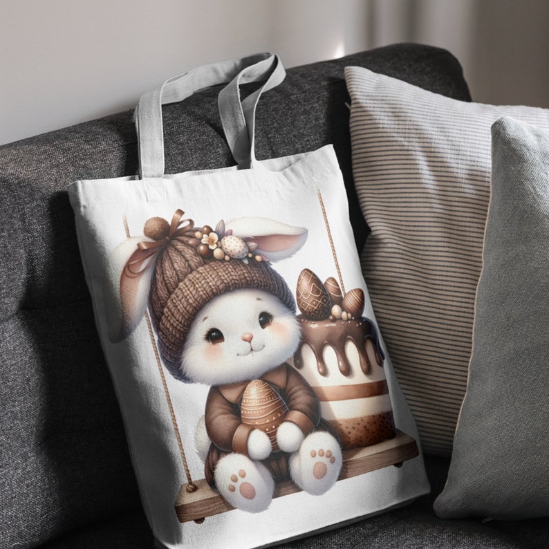 Cute Easter Bunny & Chocolate Eggs Clipart - Watercolor Rabbits With ...