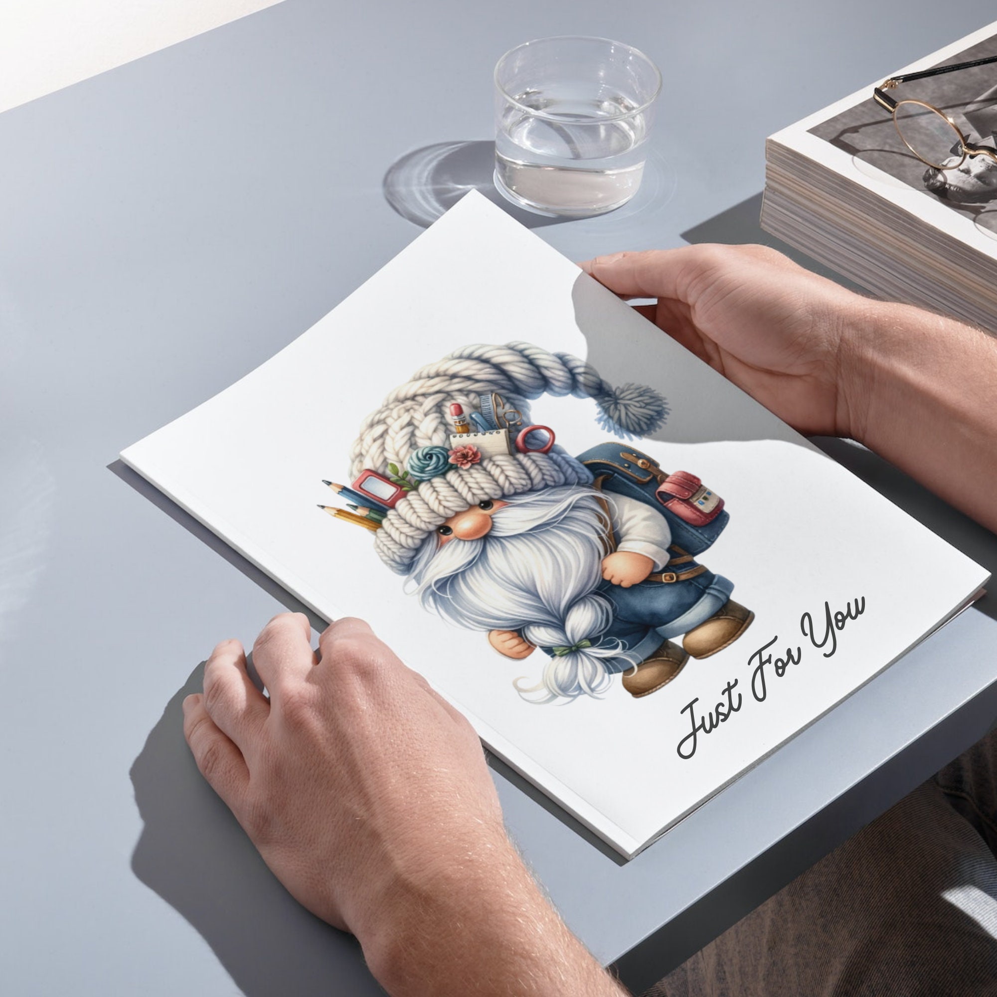 Back to School Gnome Clipart - Cute Watercolor Gnomes, Graduation ...