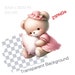 Welcome Baby Teddy Bear Clipart Bundle Png Pink Collection Perfect Gift ...