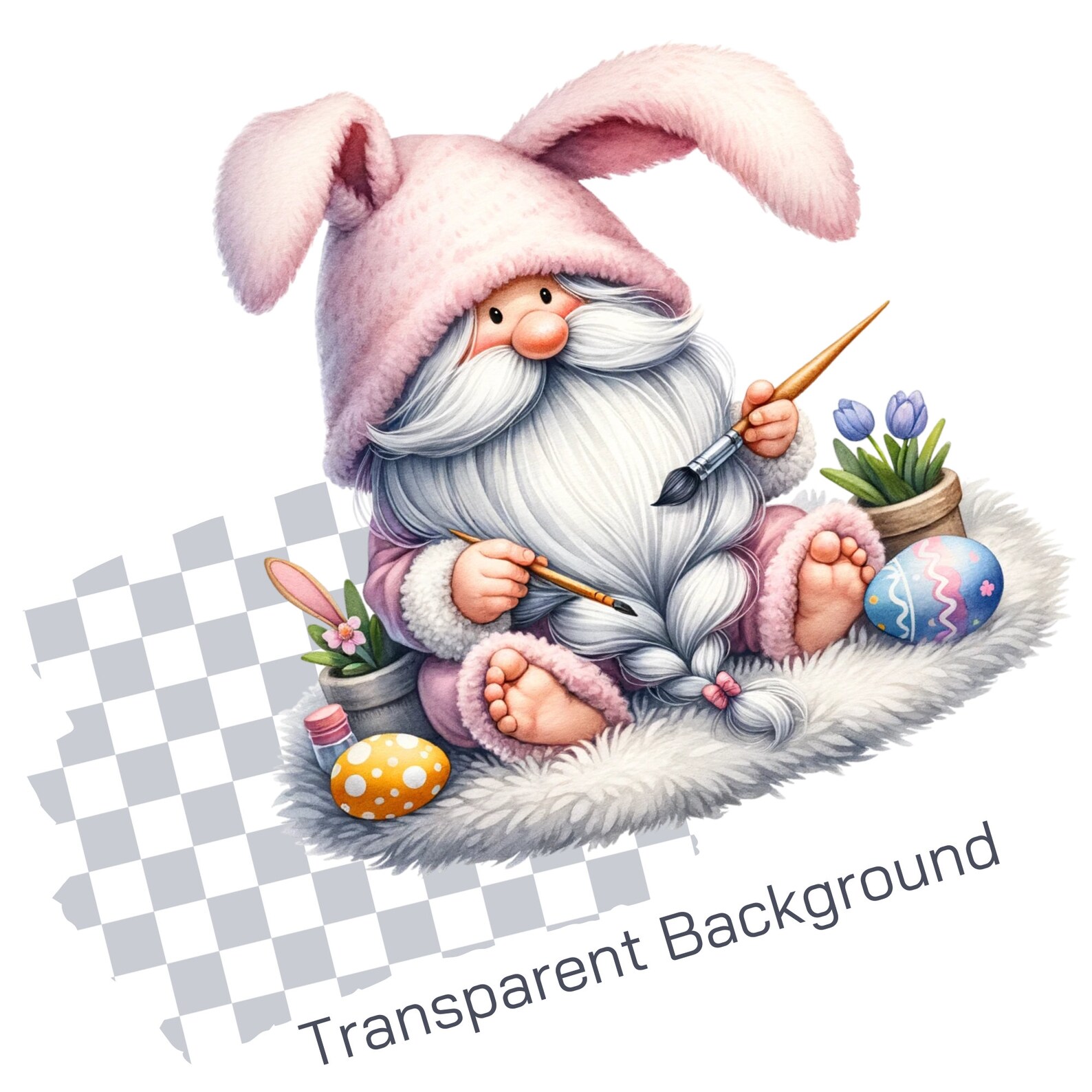 Easter Gnome Clipart Collection Spring Gnomes With Bunnies Eggs Floral ...
