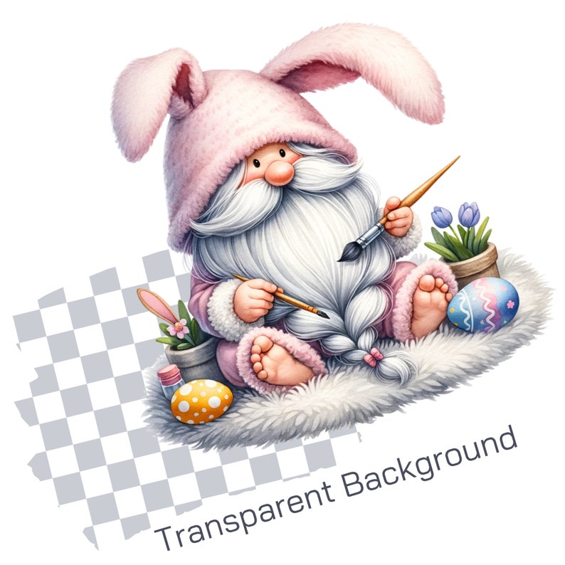 Easter Gnome Clipart Collection Spring Gnomes With Bunnies Eggs Floral ...