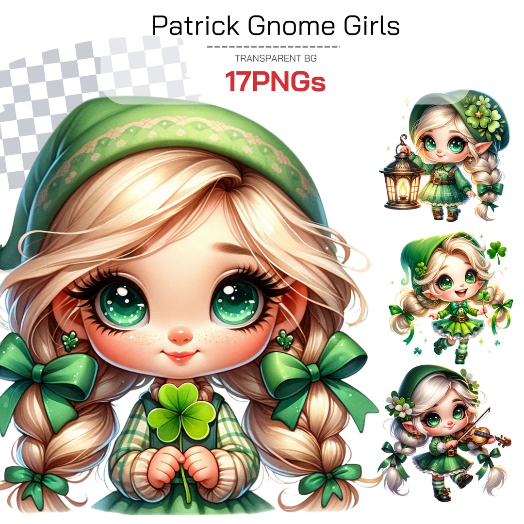 St. Patrick's Day Gnome Clipart Bundle - Festive Irish Themed Gnomes ...