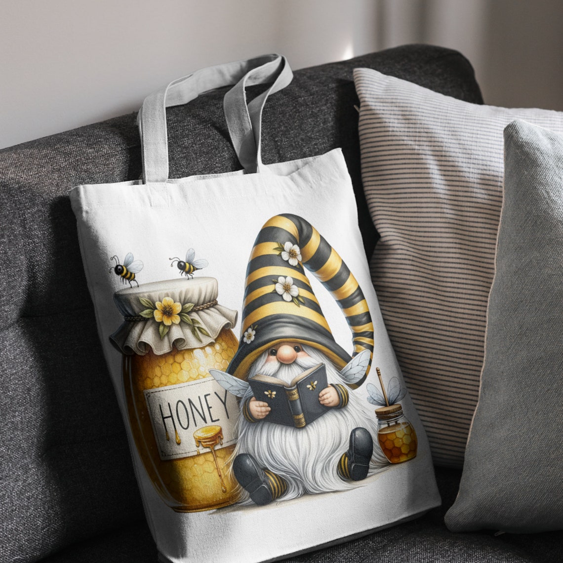 Bumble Bee Gnome Clipart Cute Gardening Gnomes PNG, Spring Honey Bee ...