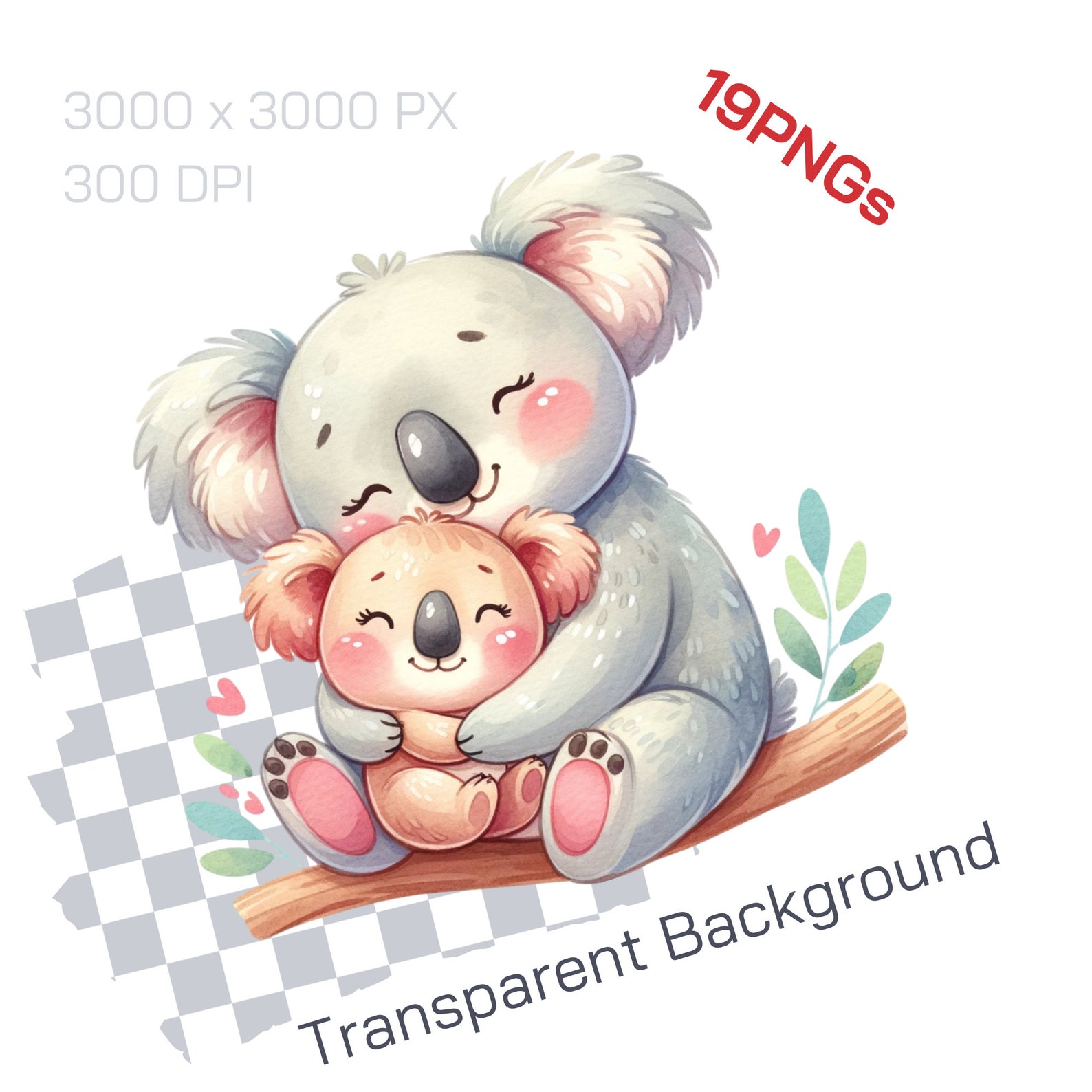 Cozy Koala Decor Clipart Collection | Watercolor Koala Art for Nursery ...