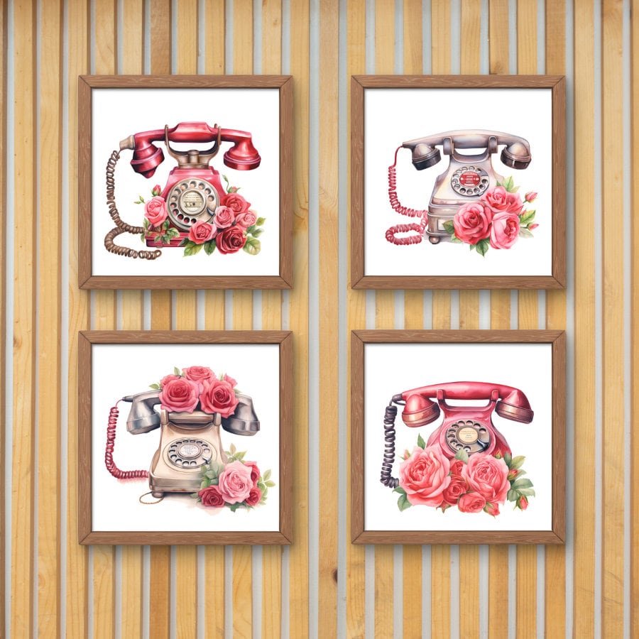 Antique Telephone PNG Clipart Set - Old Telephone & Cell Phone Clip Art ...