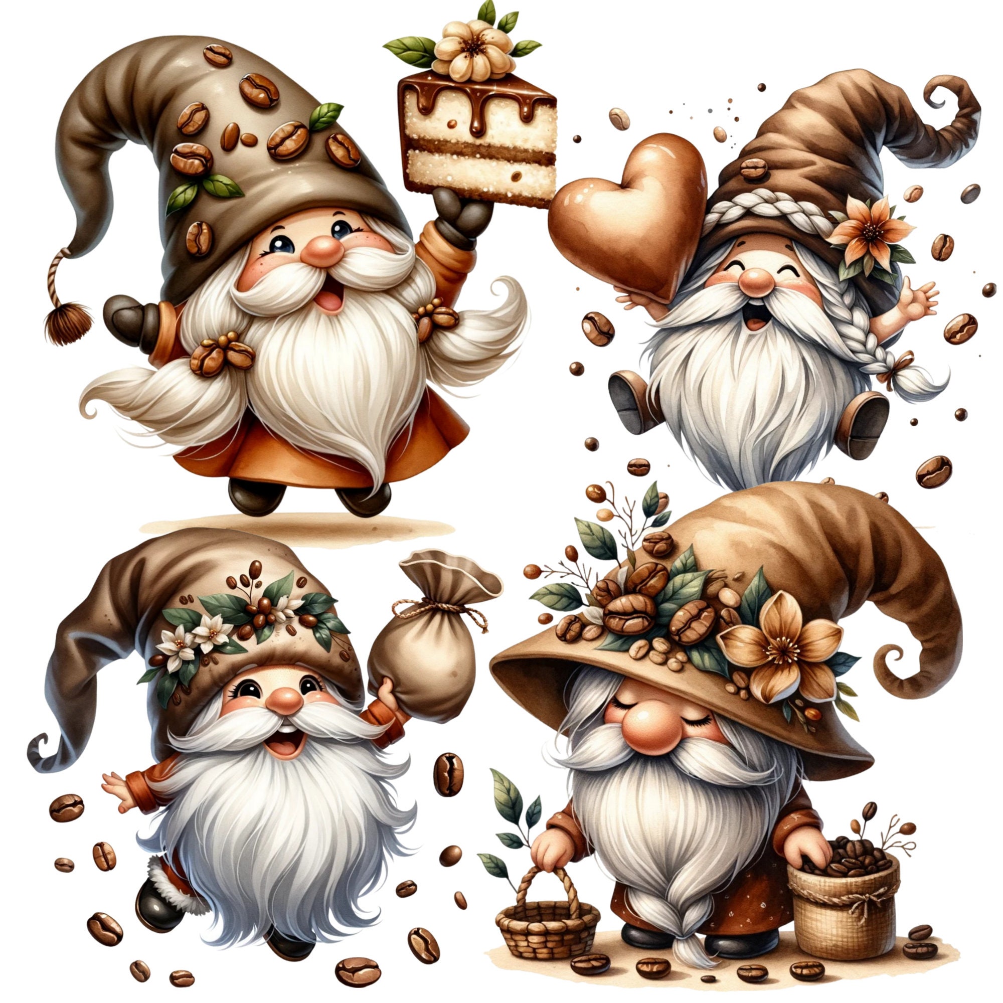 Gnome Coffee Clipart Bundle Coffee Lover Gift ,gnomes Sublimation ...