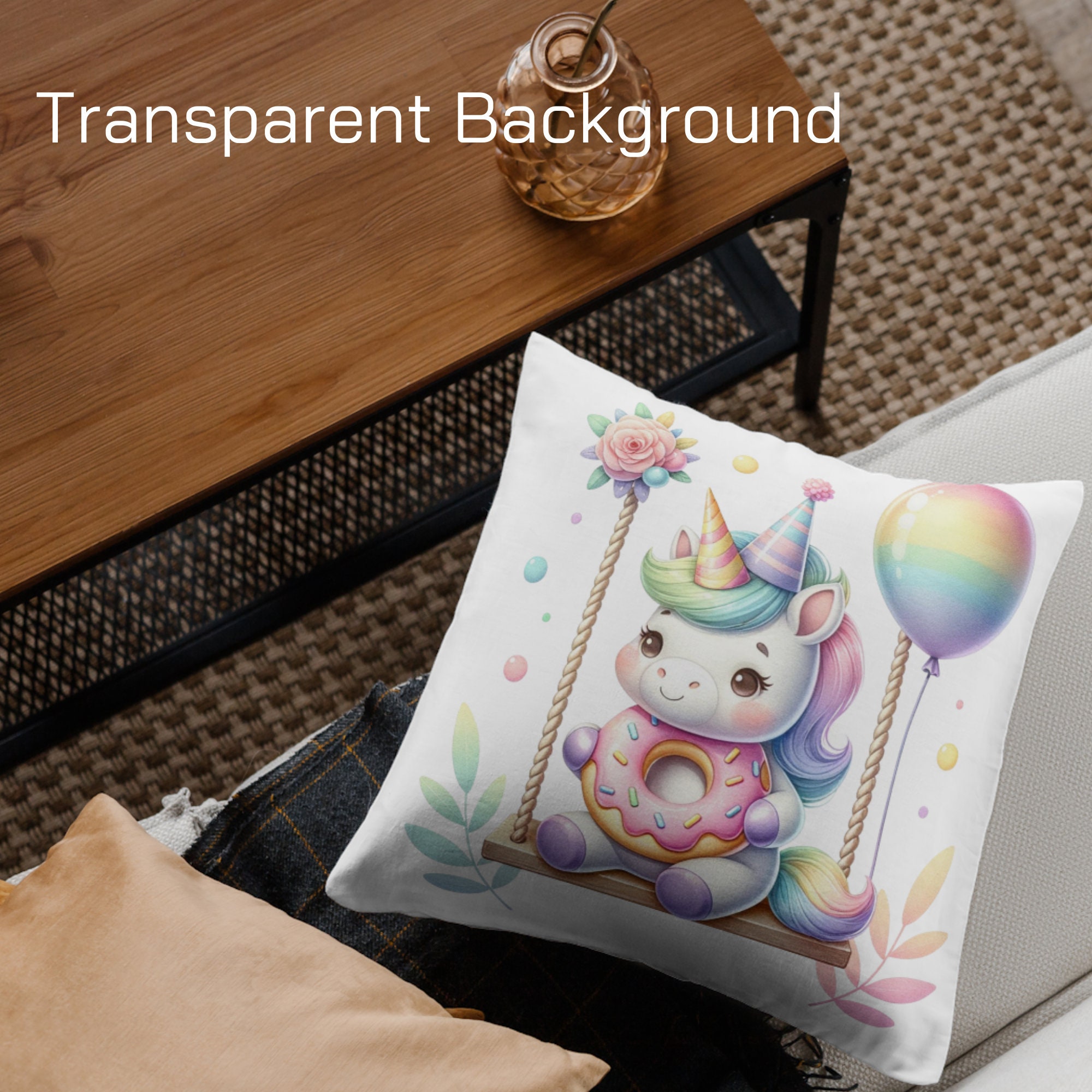 Cute Unicorn PNG Clipart Bundle for Birthday Party Rainbow Baby Unicorn ...