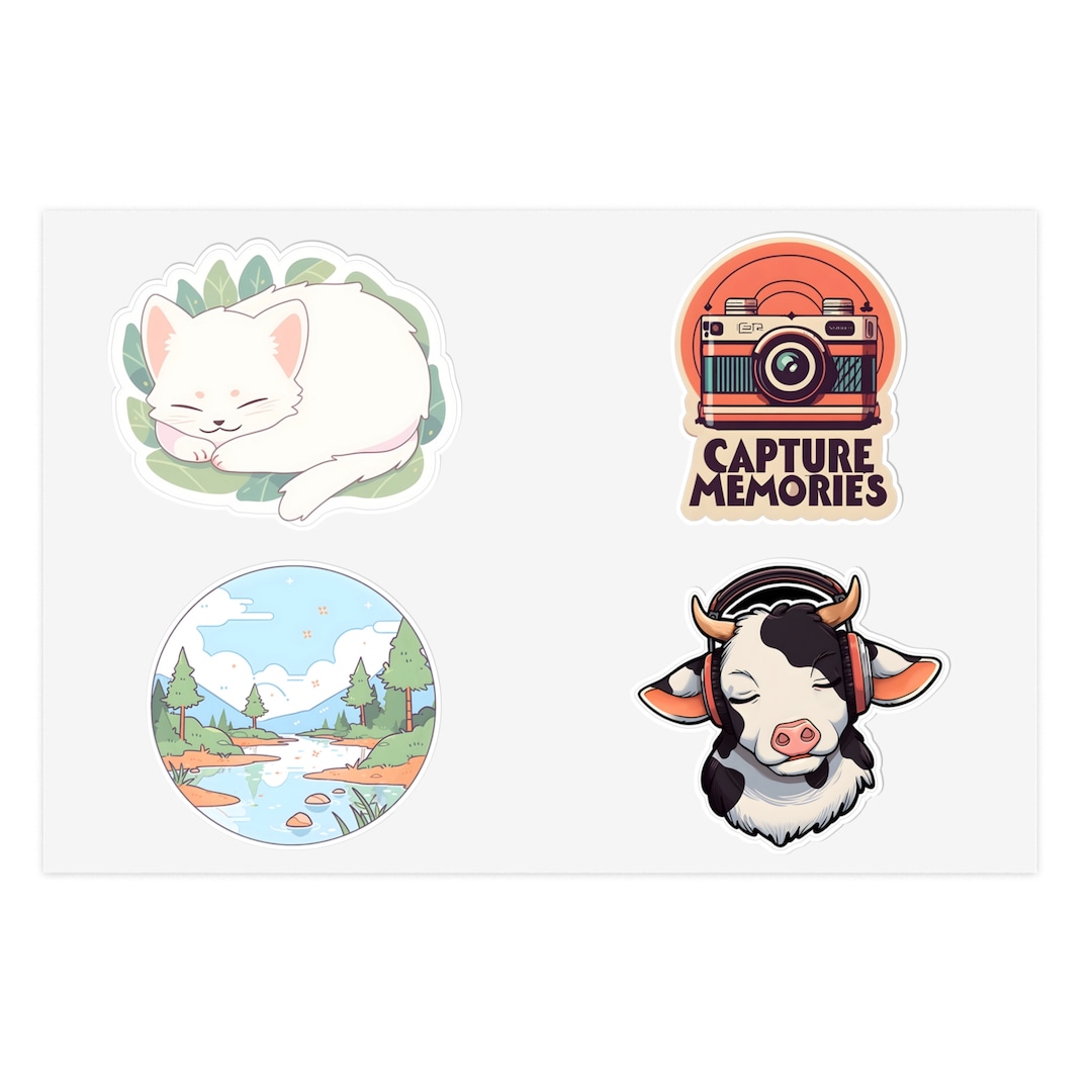 Lofi Stickers, Kawaii Sticker Sheet, Camera Sticker, Cute Cat Stickers ...
