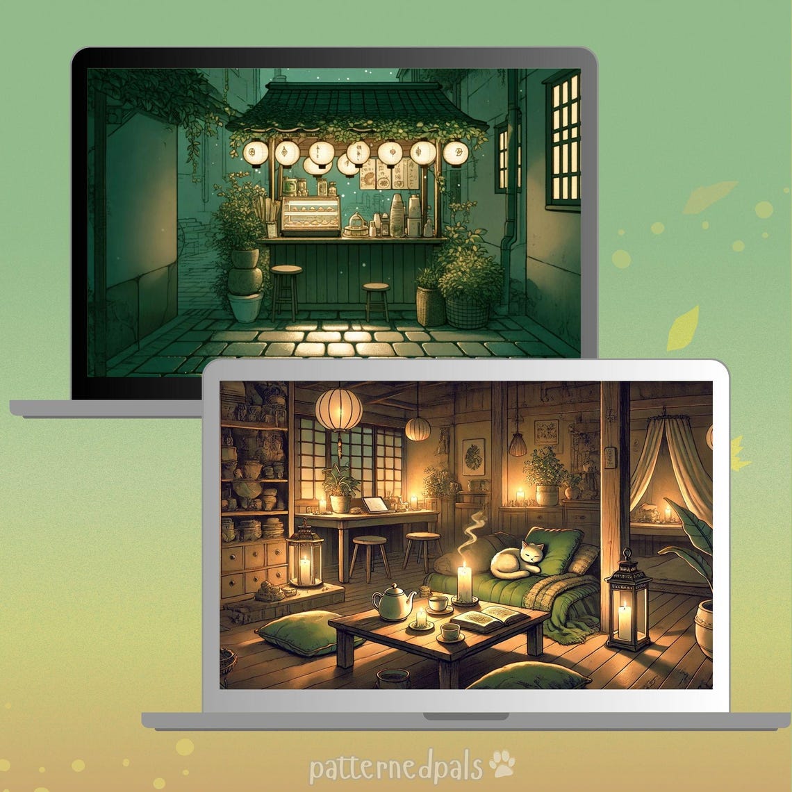 Matcha Green Desktop Wallpaper and Icon Set - 15 Aesthetic Wallpapers ...