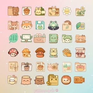 Kawaii Forestcore Desktop Organizer – Cute Icons & Cozy Wallpapers for ...
