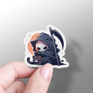 Cute Grim Reaper Sticker Sheet 4 Pack Kawaii, Whimsical, and Emo ...
