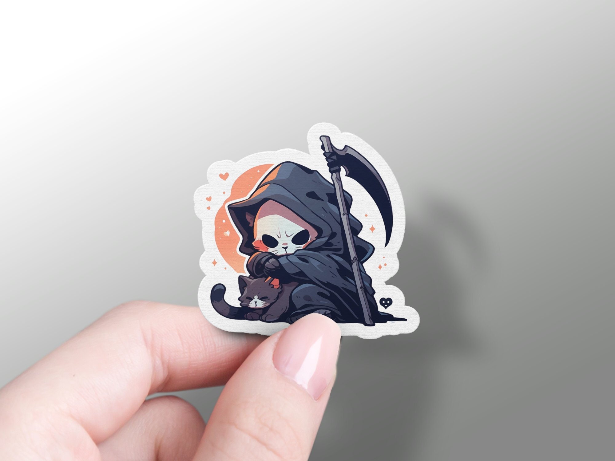 Cute Grim Reaper Sticker Sheet 4 Pack Kawaii, Whimsical, and Emo ...