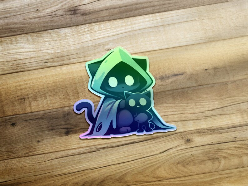 Grim Reaper and Cat Kawaii Stickersheet: Delightfully Charming Designs ...