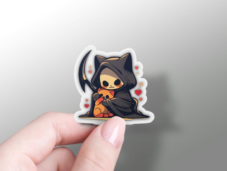 Cute Grim Reaper Sticker Sheet 4 Pack Kawaii, Whimsical, and Emo ...