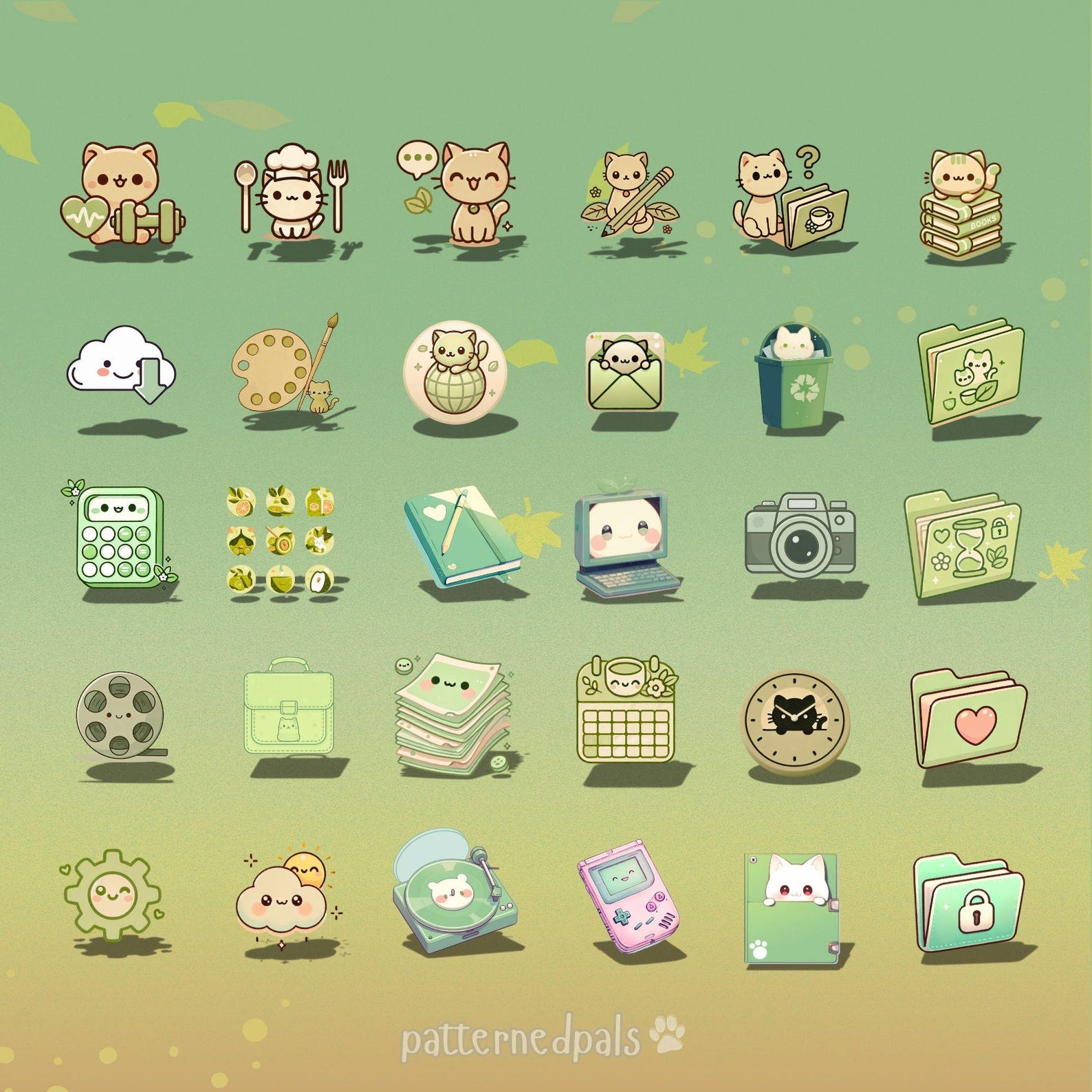 Matcha Green Desktop Wallpaper and Icon Set - 15 Aesthetic Wallpapers ...