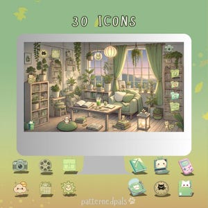 Matcha Green Desktop Wallpaper and Icon Set - 15 Aesthetic Wallpapers ...