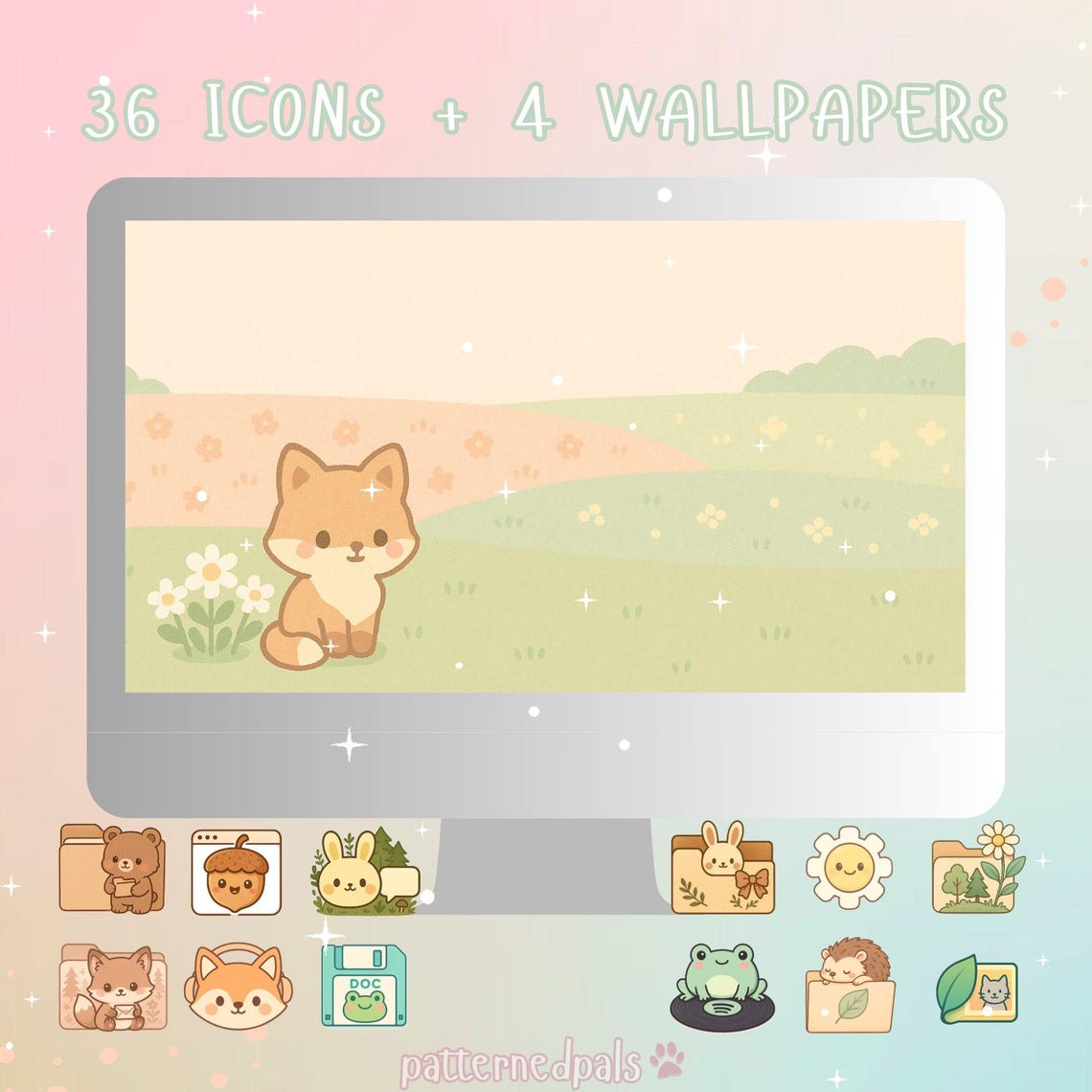 Kawaii Forestcore Desktop Organizer – Cute Icons & Cozy Wallpapers for ...