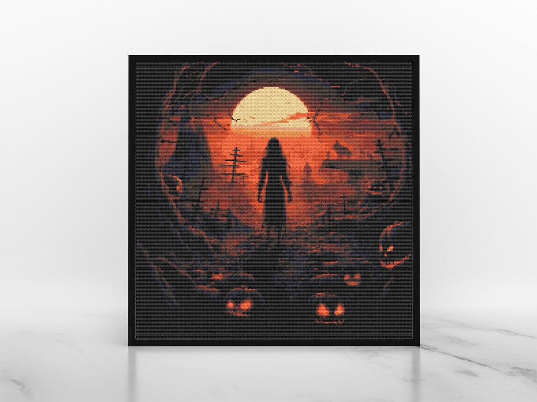 Scary Halloween - Cross Stitch Pattern PDF, Halloween Cross Stitch ...
