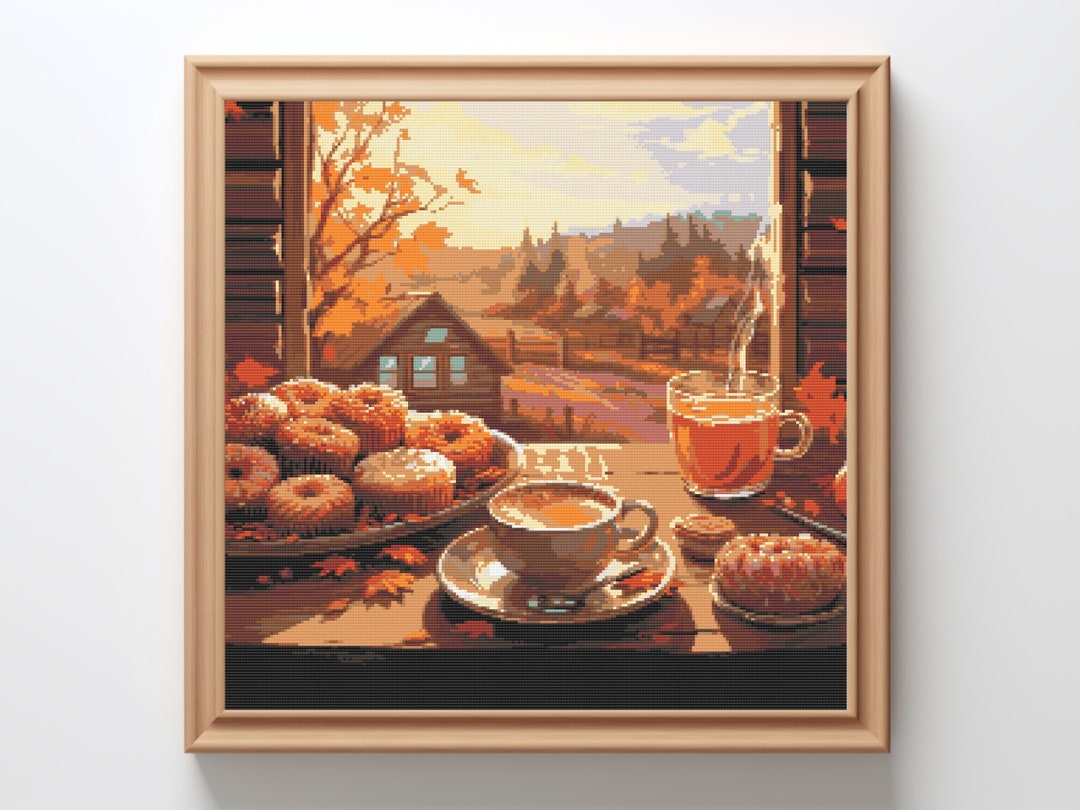 Autumn Coffee & Sweets Cross Stitch Pattern (PDF) - Etsy