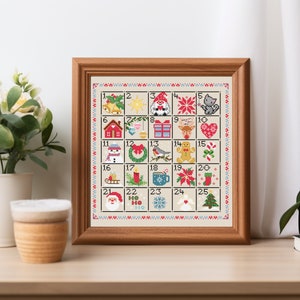Christmas Advent Calendar Cross Stitch Pattern: Holiday Sampler (PDF ...