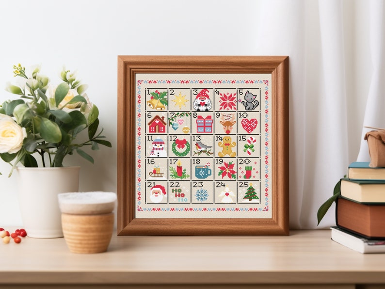 Christmas Advent Calendar Cross Stitch Pattern: Holiday Sampler (PDF ...