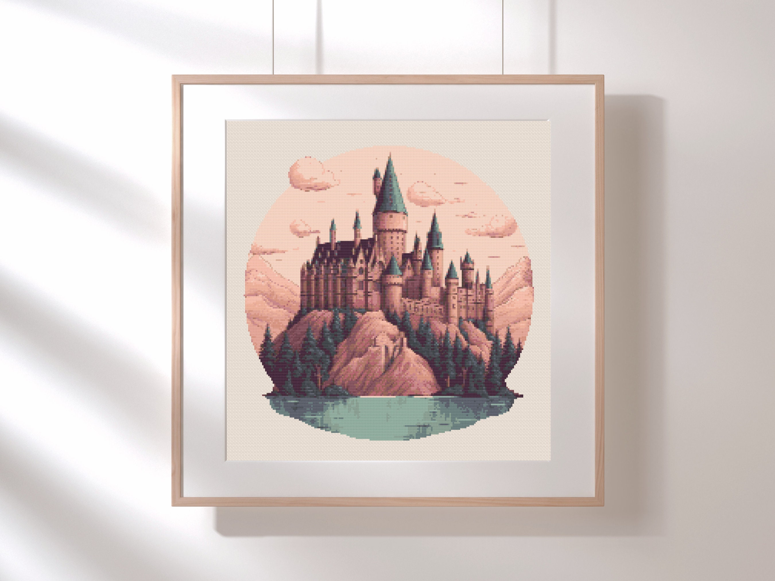 Castle on the Mountain Modern Cross Stitch Pattern PDF - Etsy