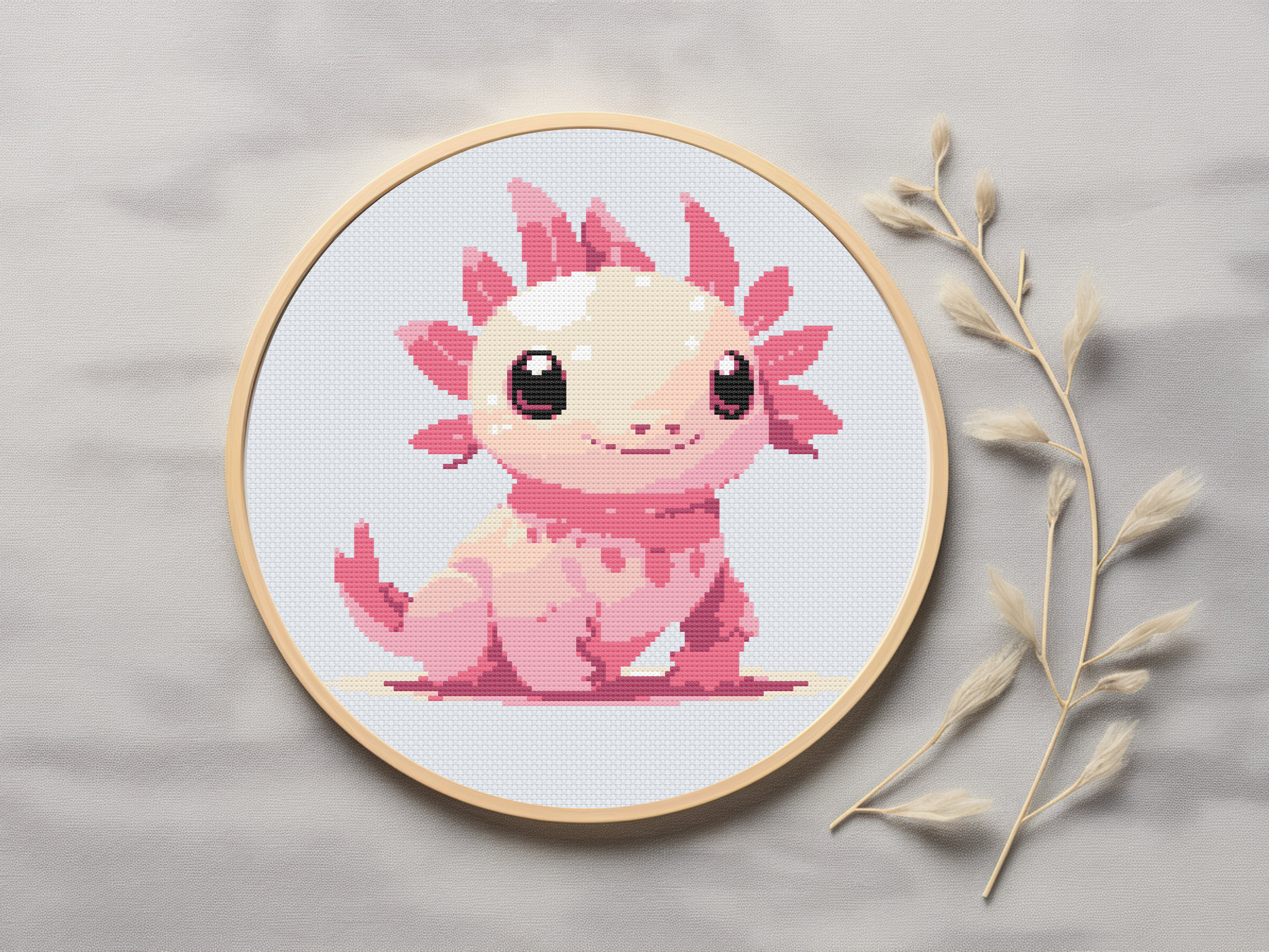 Cute Axolotl Pattern Digital Cross Stitch Pattern PDF, Sea Cross Stitch ...