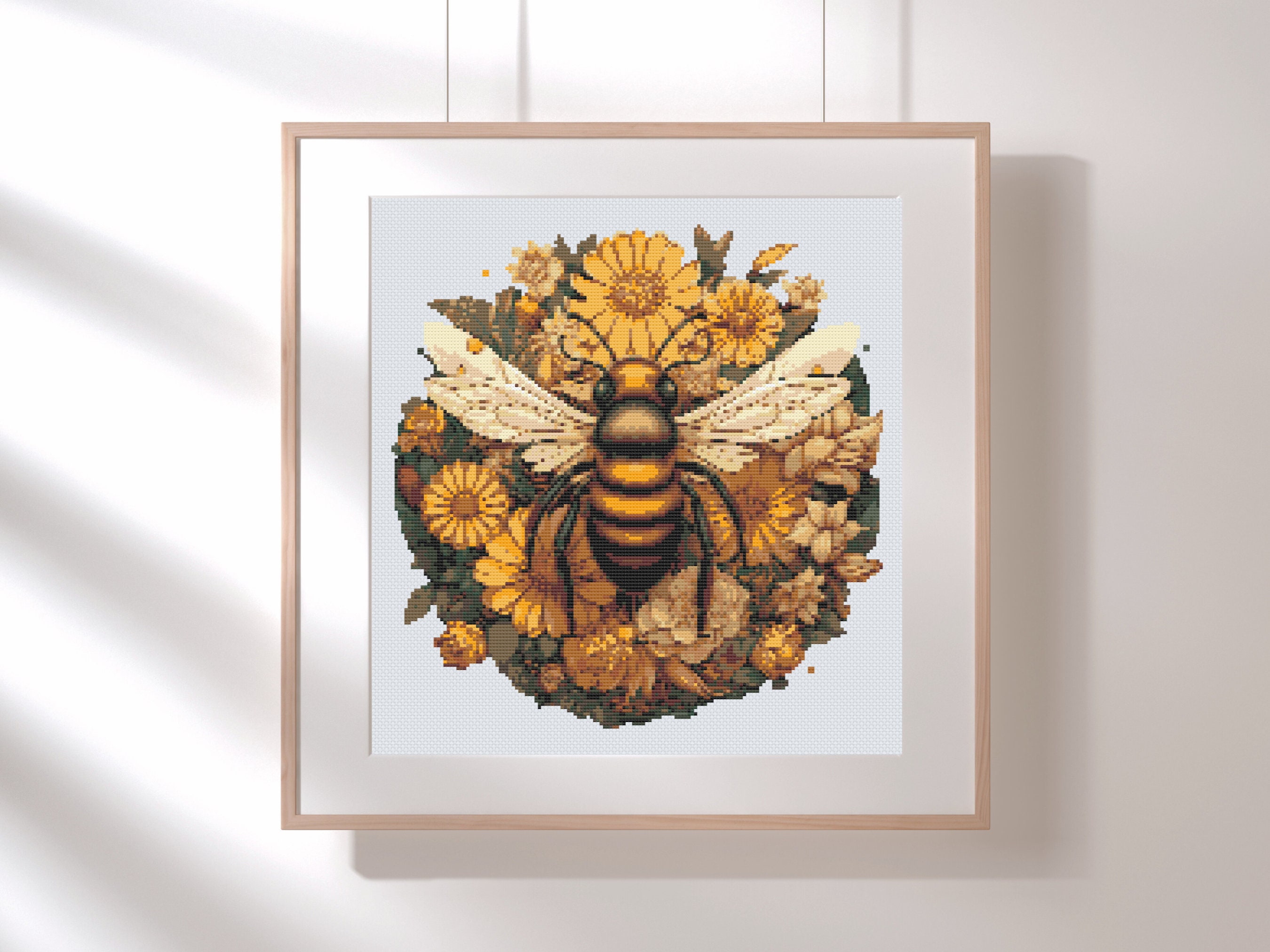 Flower Bee Cross Stitch Pattern PDF Bee Cross Stitch - Etsy
