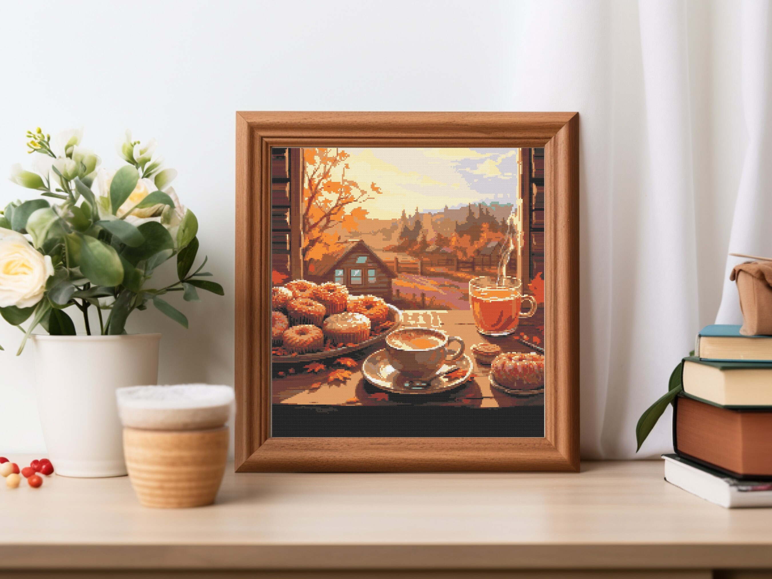 Autumn Coffee & Sweets Cross Stitch Pattern (PDF) - Etsy