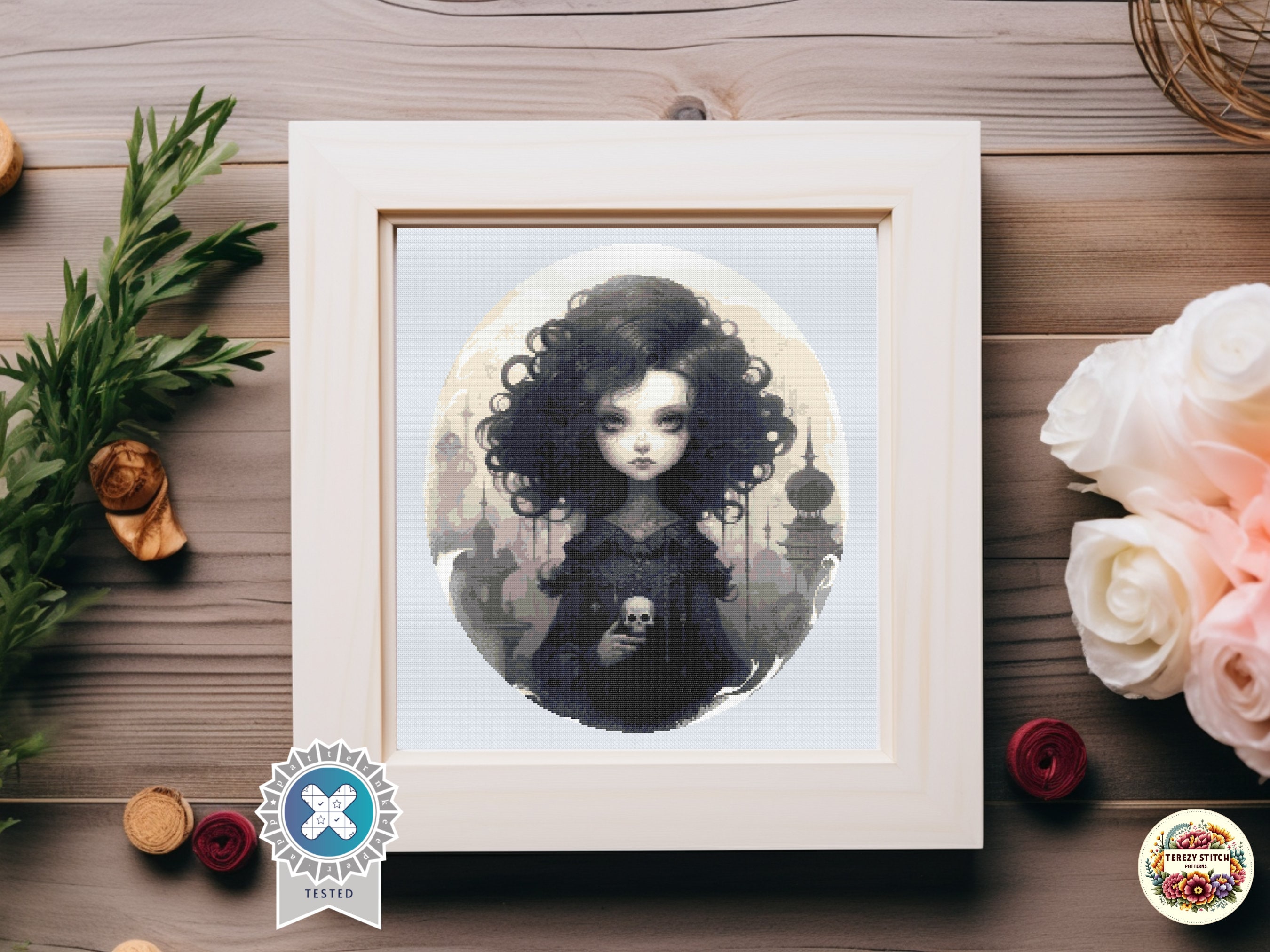 Gothic Beauty Digital Cross Stitch Pattern PDF, Gothic Cross Stitch ...