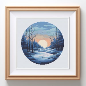 Winter Landscape - Cross Stitch Pattern PDF, Winter Cross Stitch ...