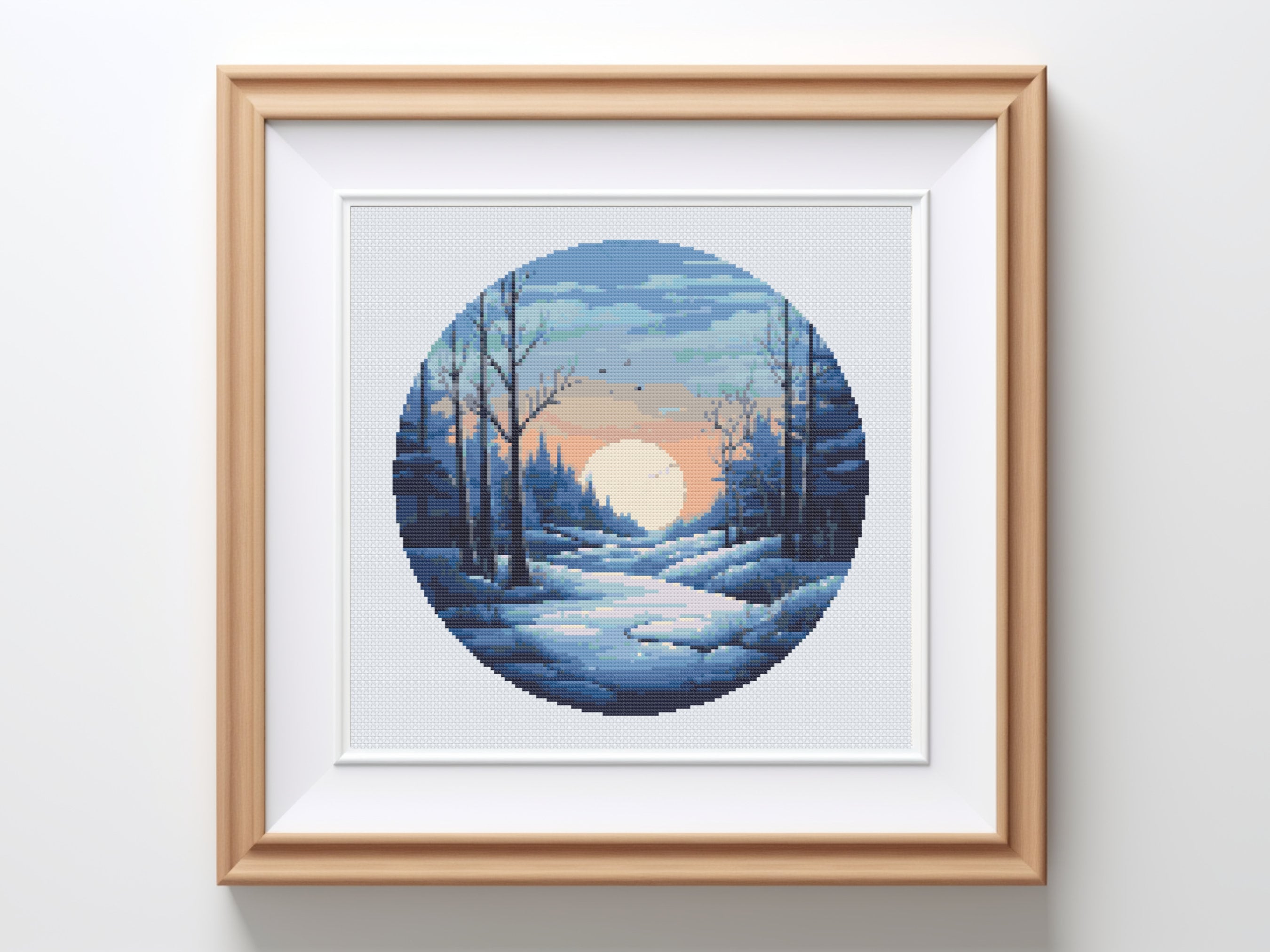 Winter Landscape Cross Stitch Pattern PDF, Winter Cross Stitch ...