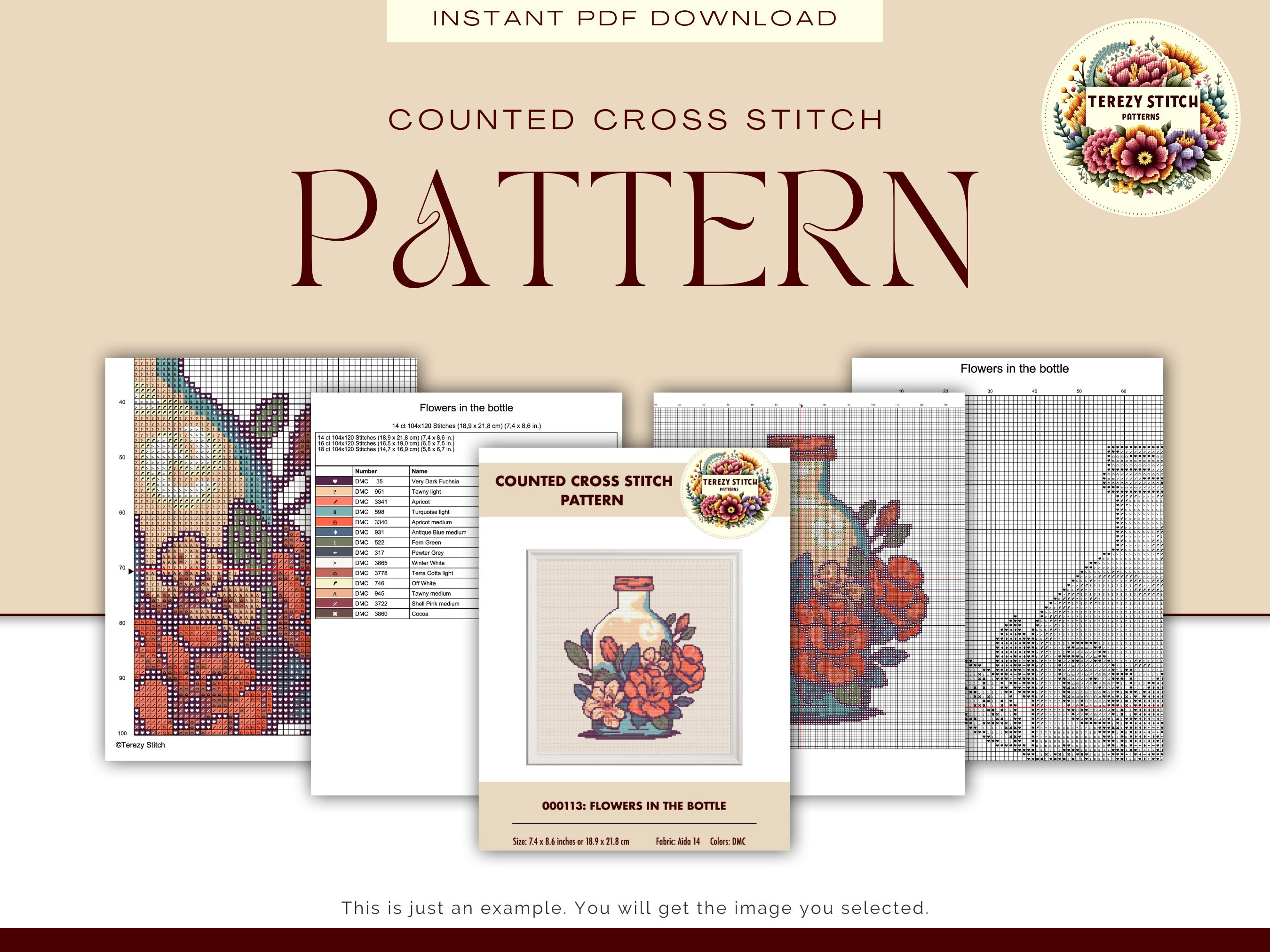 Sunflowers Cross Stitch Pattern. Instant PDF Download, Floral ...