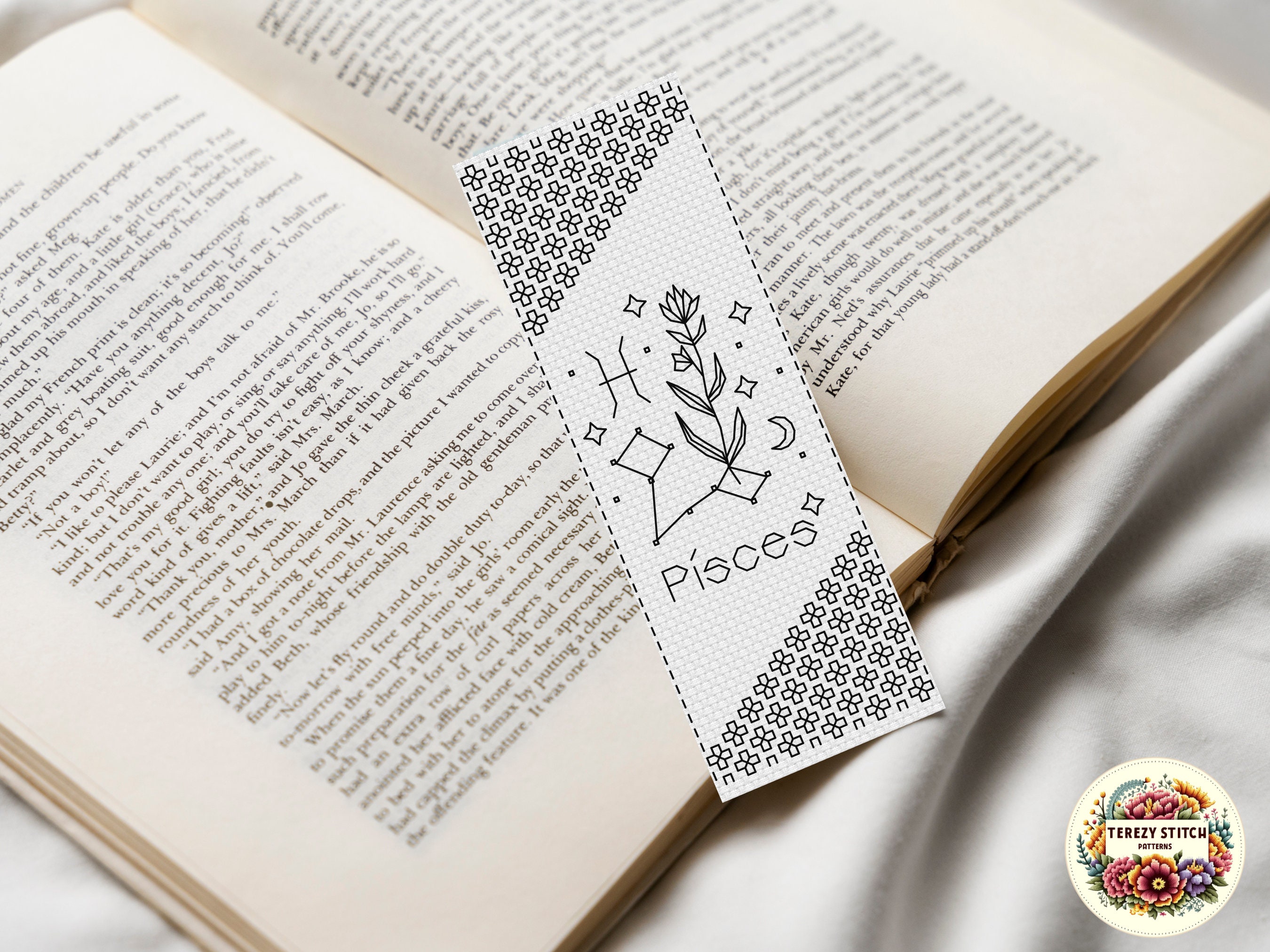 Zodiac Blackwork Bookmark Patterns: Geometric Cross Stitch (PDF Pattern ...