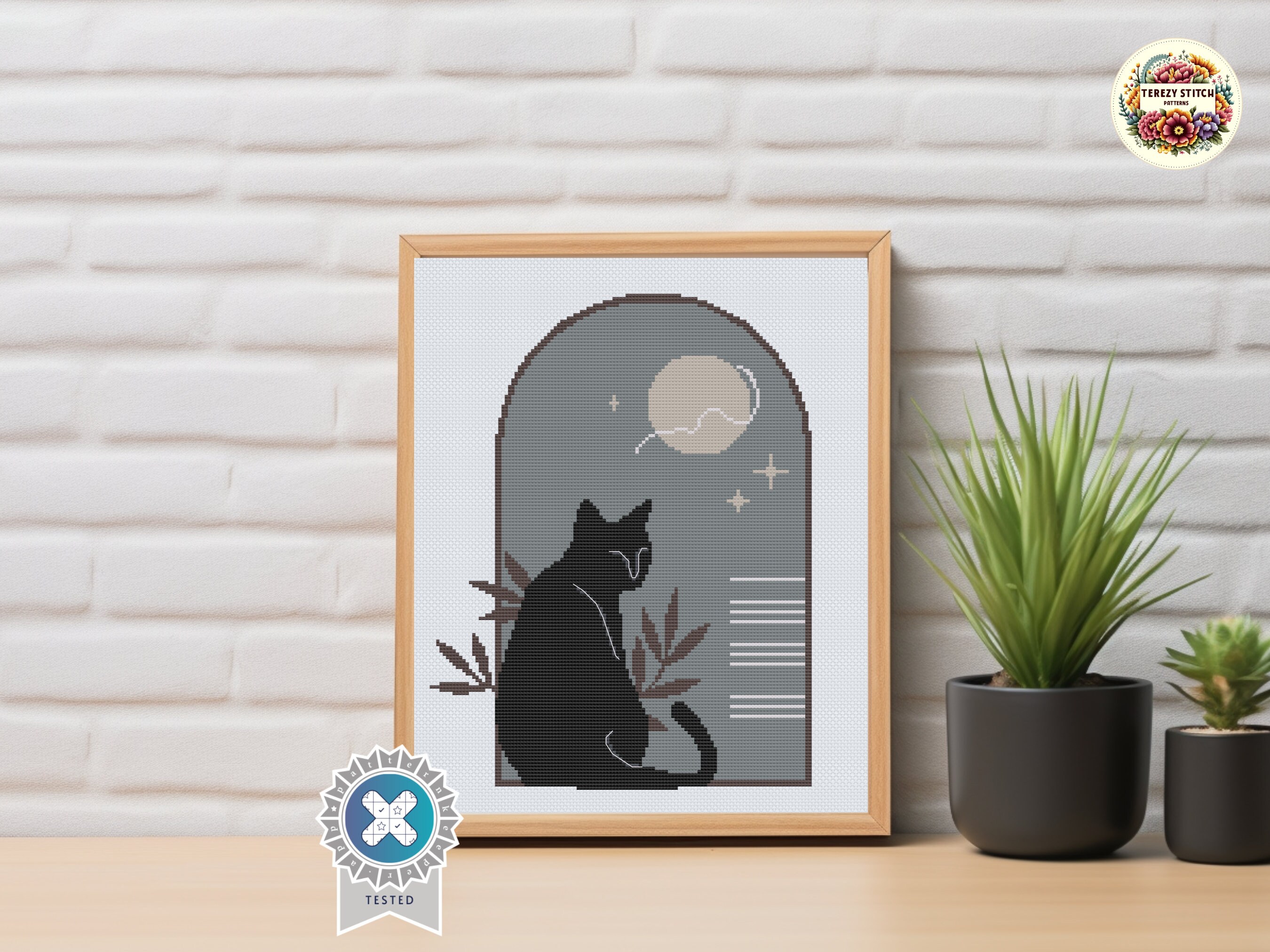 Boho Cat Cross Stitch Pattern Digital Download, Funny Cross Stitch, Cat ...