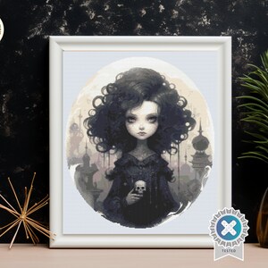 Gothic Beauty - Digital Cross Stitch Pattern PDF, Gothic Cross Stitch ...