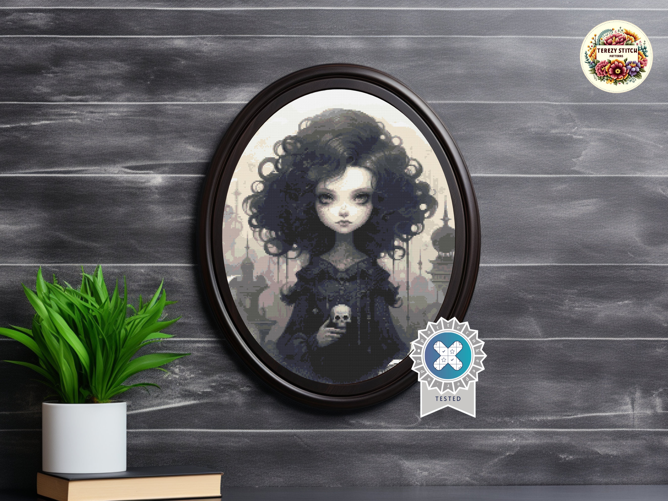 Gothic Beauty Digital Cross Stitch Pattern PDF, Gothic Cross Stitch ...